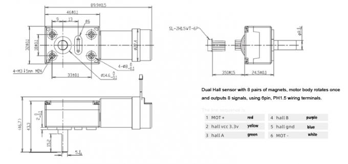 12 Volt Automobile Dc Motor / Worm Gear Electric Motor